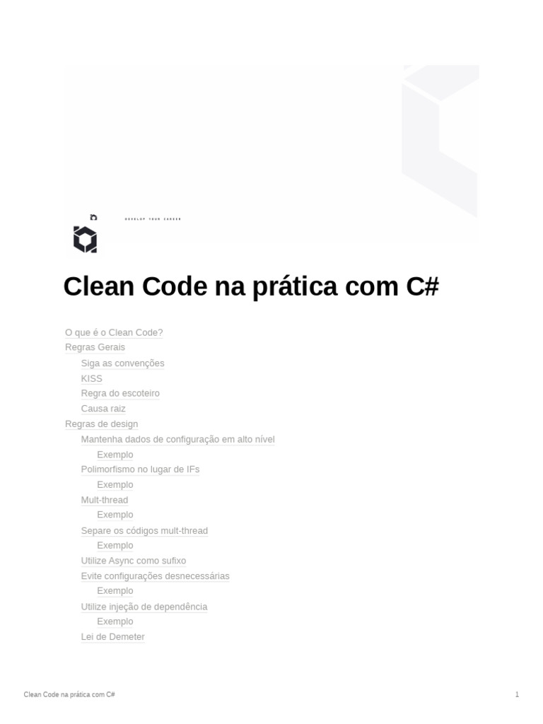 1696338405626ebook Clean Code Na Pratica Com Csharp | PDF | C Sharp ...