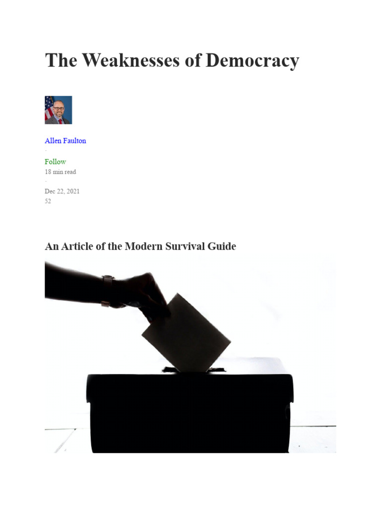 The Weaknesses of Democracy | Download Free PDF | Democracy | Political ...