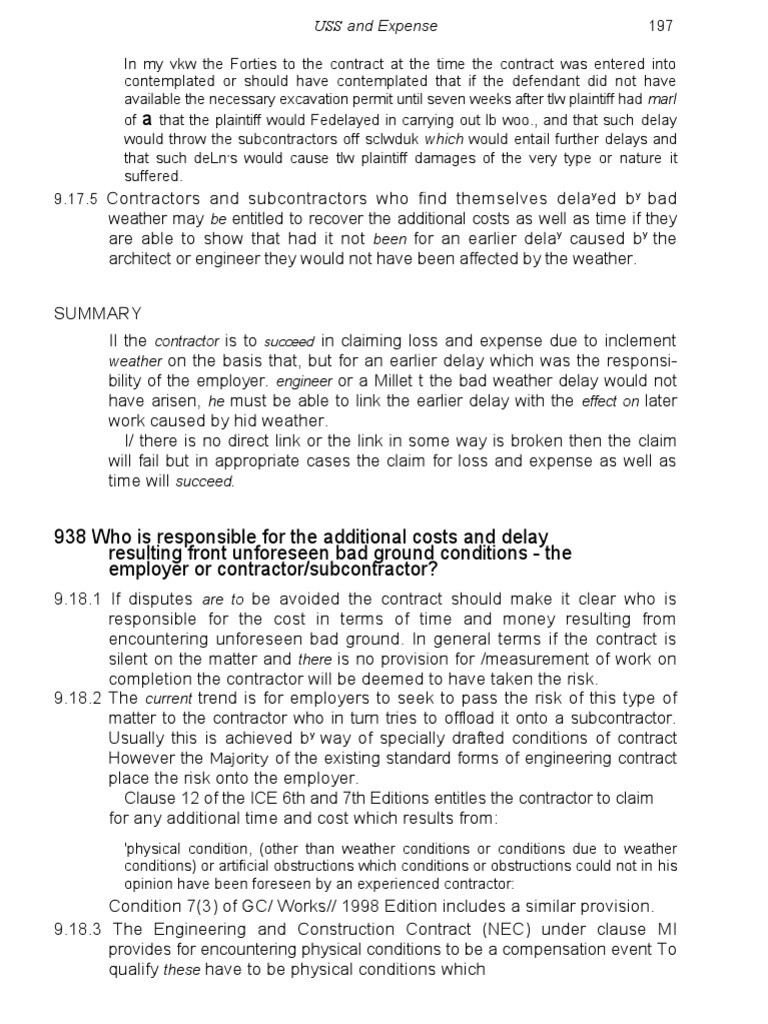 Who Is Responsible For The Additional Costs and Delay Resulting From ...