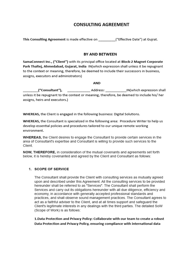 Consulting Agreement | PDF | Consultant | Arbitration