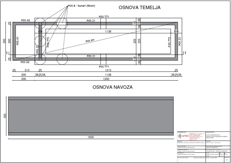 Osnova Temelja: POS B - Bunari (5kom) | PDF