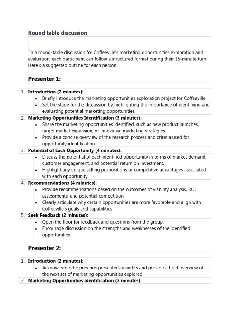 Round Table Disscusion | PDF | Marketing | Marketing Strategy