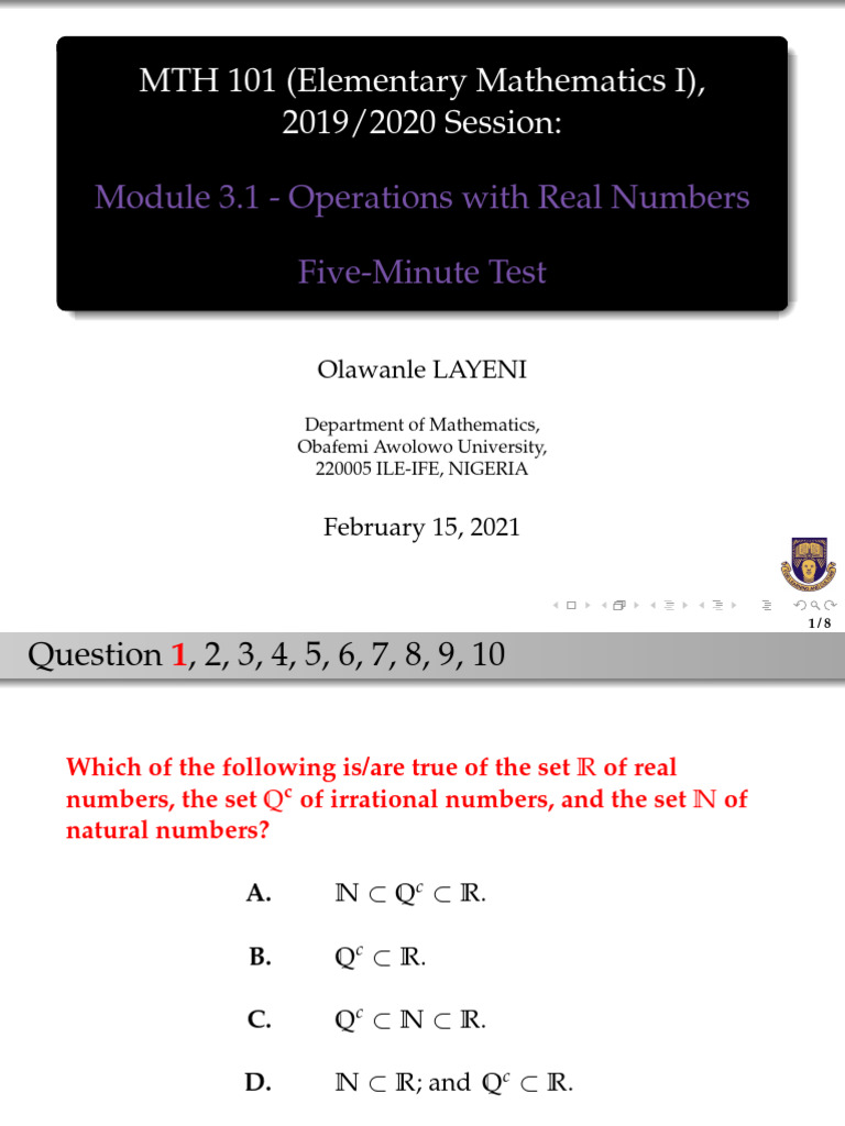 Exercises on Real Numbers | PDF