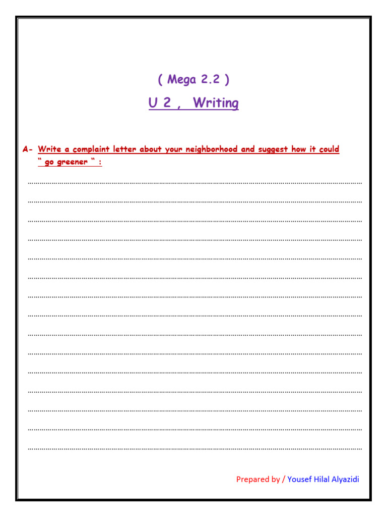 Mega 2.2 U 2 ( Writing ) | PDF