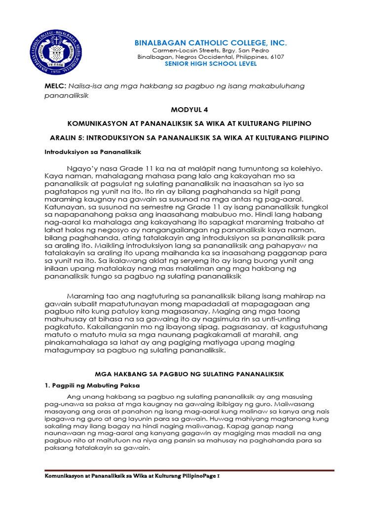 Modyul 4 (2nd Grading) | PDF