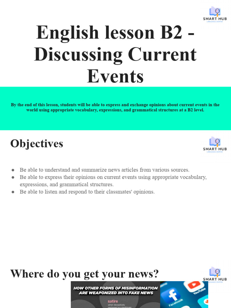 English Lesson B2 - Current Events | Download Free PDF | Linguistic ...