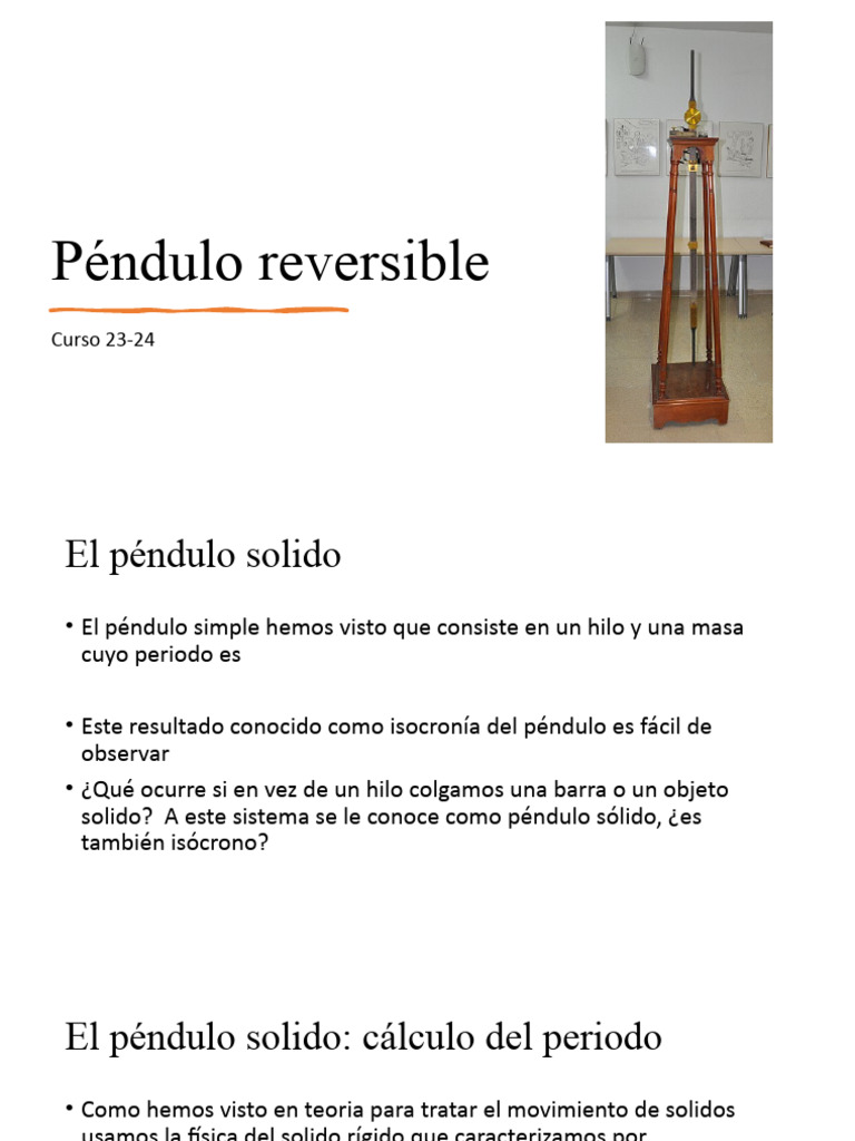 Péndulo Reversible. | PDF