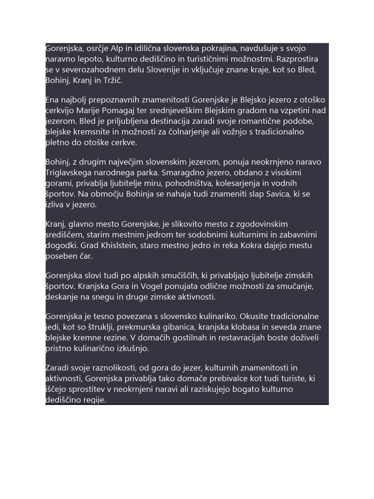 Gorenjska | PDF