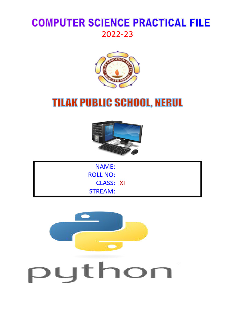 STD Xi Comp Sci Practical Report File 2022-23 | PDF | Elementary Mathematics | Arithmetic