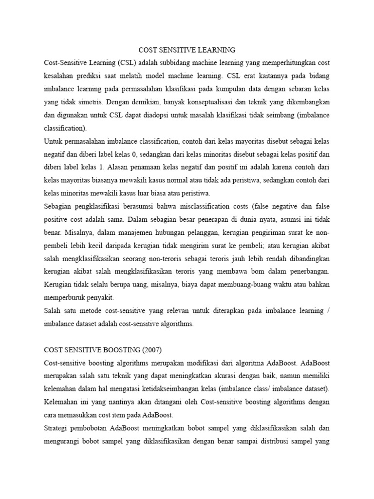 Cost Sensitive Boosting | PDF
