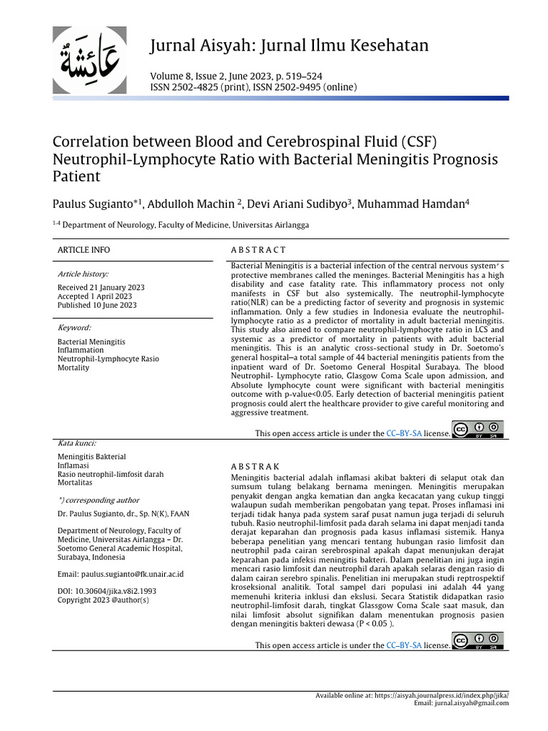 Meningitis Journal | PDF | Meningitis | Nervous System