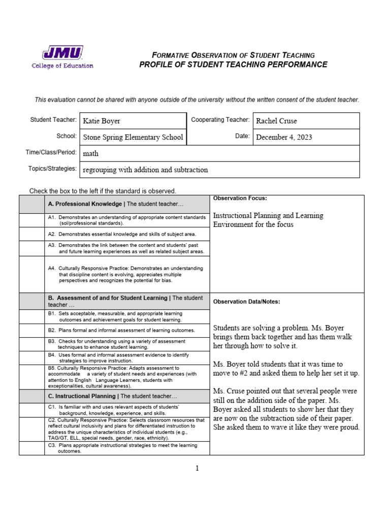 Katie Boyer Us Observation 3 | PDF | Educational Assessment | Learning Katie Boyer Us Observation 3 | PDF | Educational Assessment | Learning