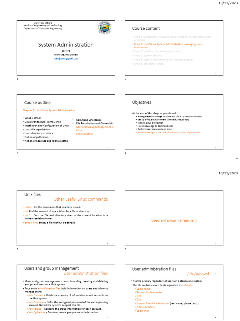 Chap 2 Linux Sysadmin Part 3 Users and Group Management Students Version | PDF | Superuser | Sudo