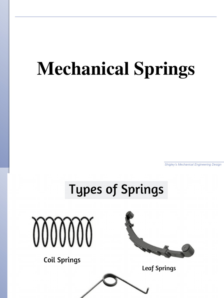 Mechanical Springs | PDF | Strength Of Materials | Stress (Mechanics)