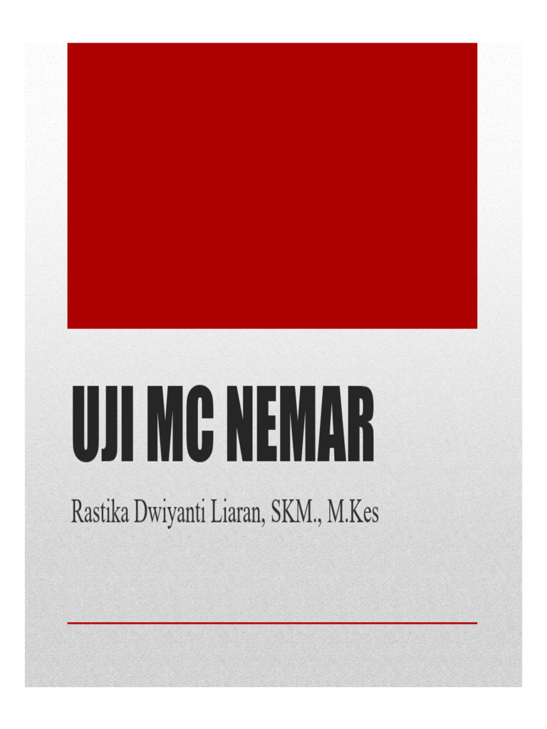Penerapan Uji Mc Nemar pada Data Berpasangan | PDF