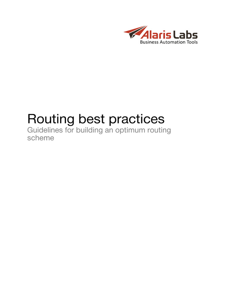 Alaris Labs. Routing Best Practice (Eng) | PDF
