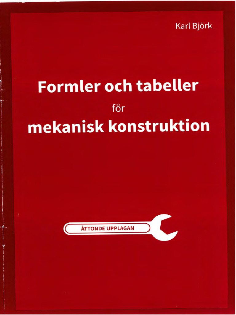 Formler Och Tabeller FR Mekanisk Konstruktion Ttonde Upplagan 8nbsped | PDF