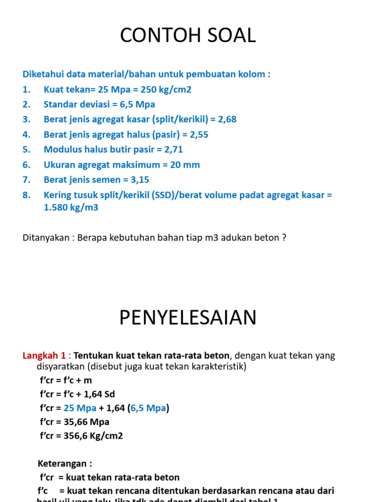 Interpolasi Linear - Tabel Metode ACI | PDF
