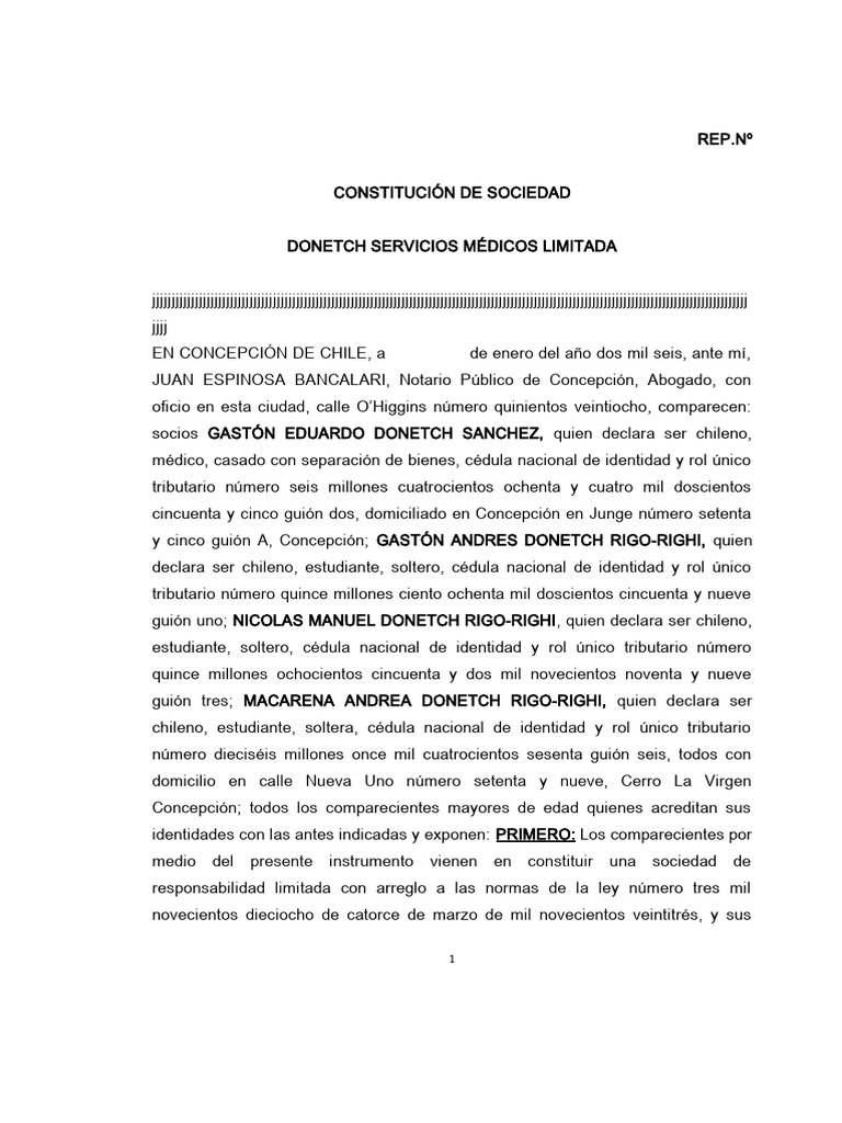 Constitucion Doneth | PDF | Bancos | Póliza de seguros