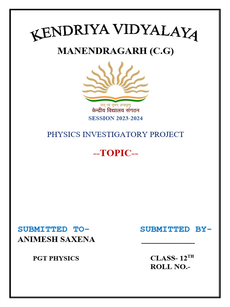 12 Investigatory ProjecT PHY | PDF