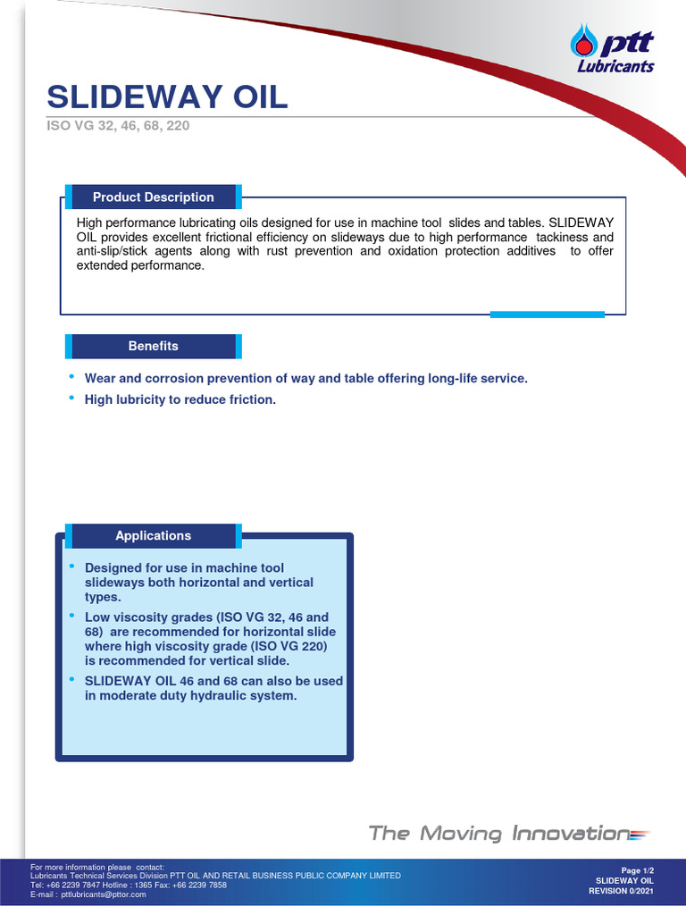 Slideway Oil Performance and Grades | PDF