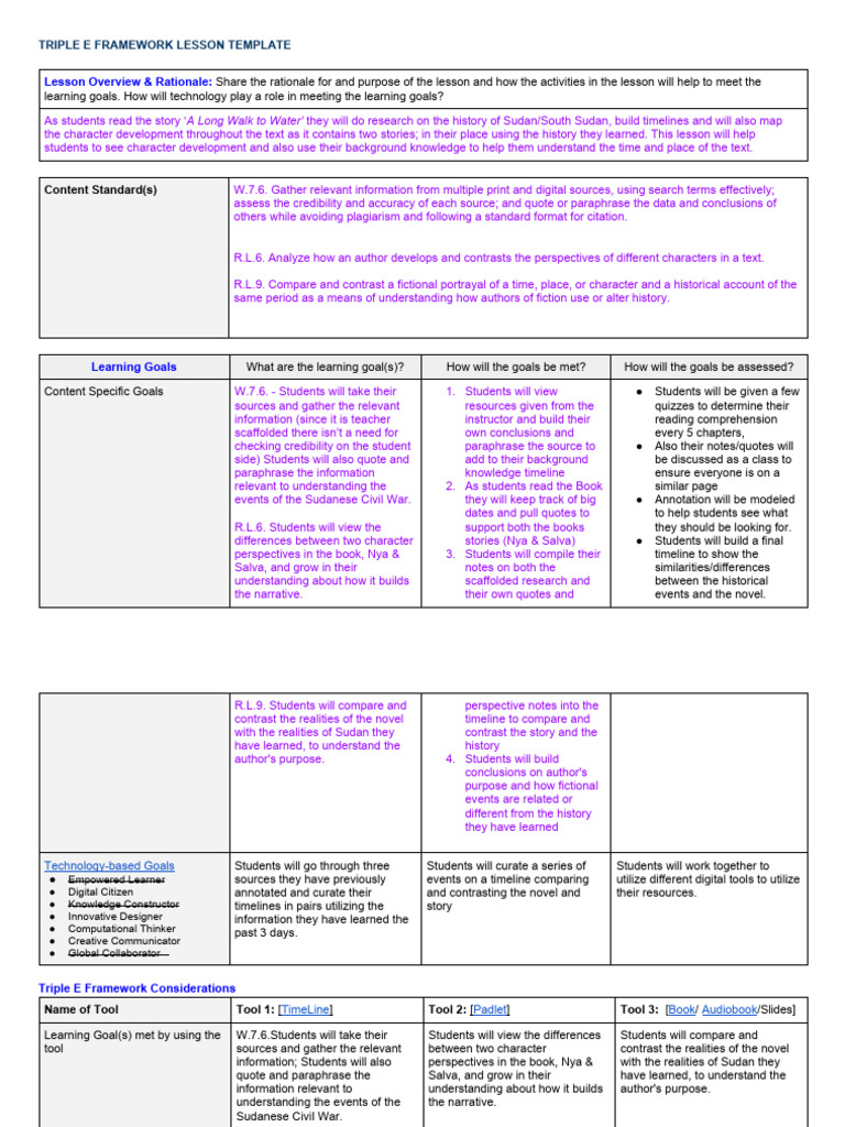 Triple e Framework Lesson G | PDF | Learning | Communication