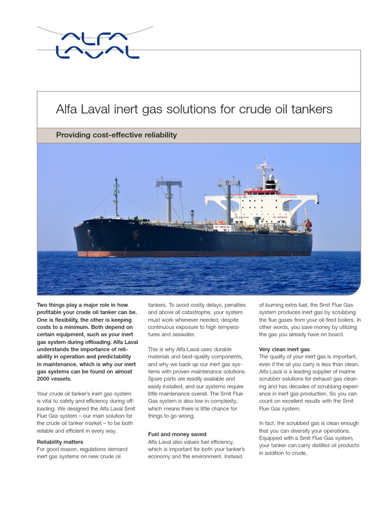 Inert Gas Solutions For Crude Oil Tankers | PDF | Oil Tanker | Fuel Oil