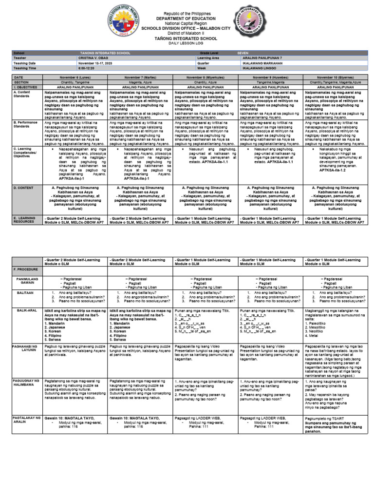 Ap 7-Q2-Week 2 - Nov-13-17-2023 | PDF