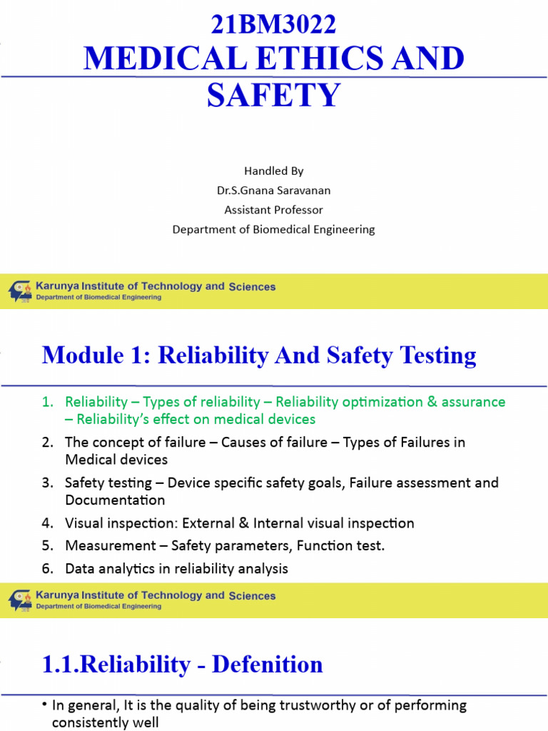 Reliability And Safety Testing Pdf
