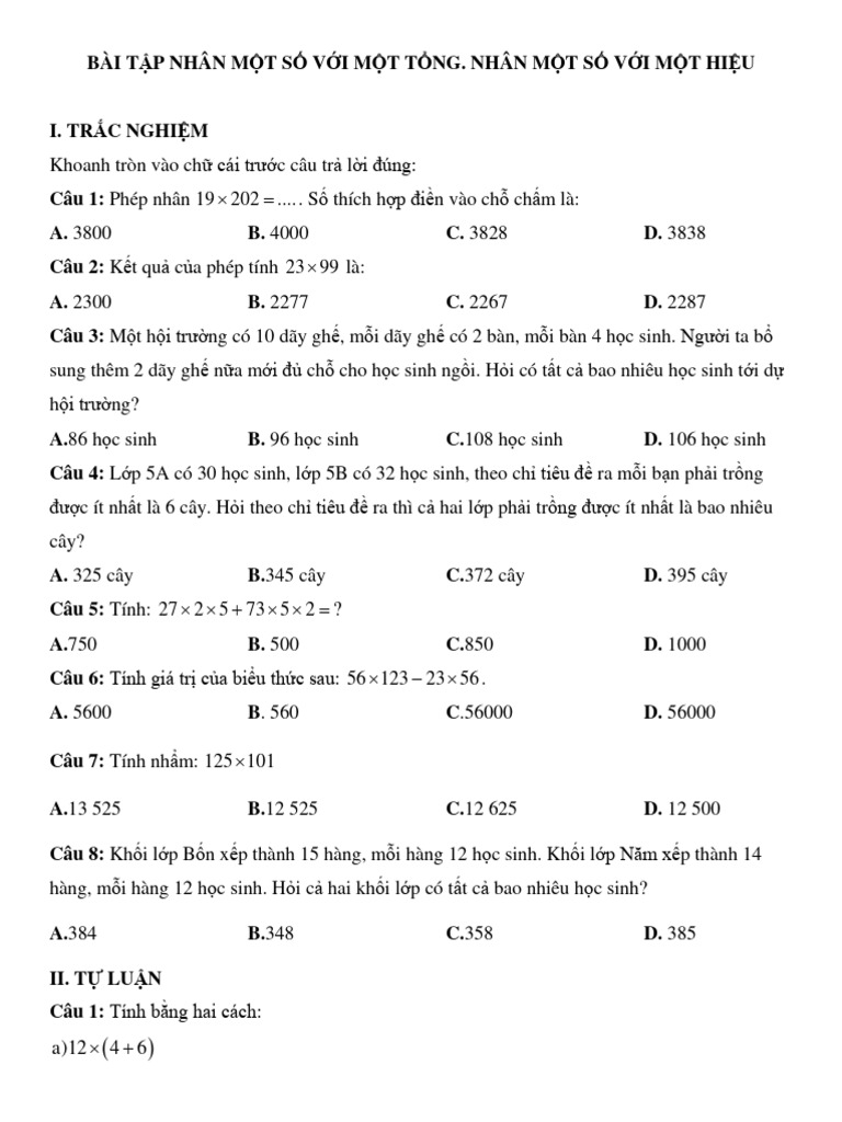 bai-tap-nhan-mot-so-voi-mot-tong-nhan-mot-so-voi-mot-hieu-lop-4 | PDF