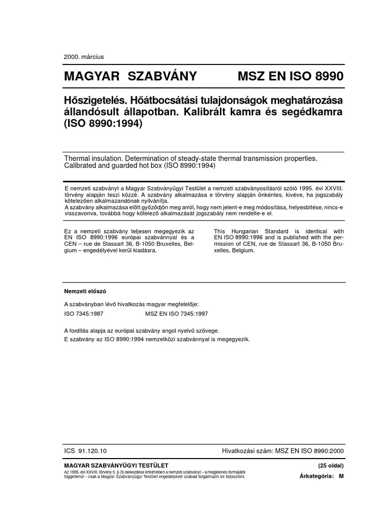 MSZ en Iso 8990 - 2000 | PDF
