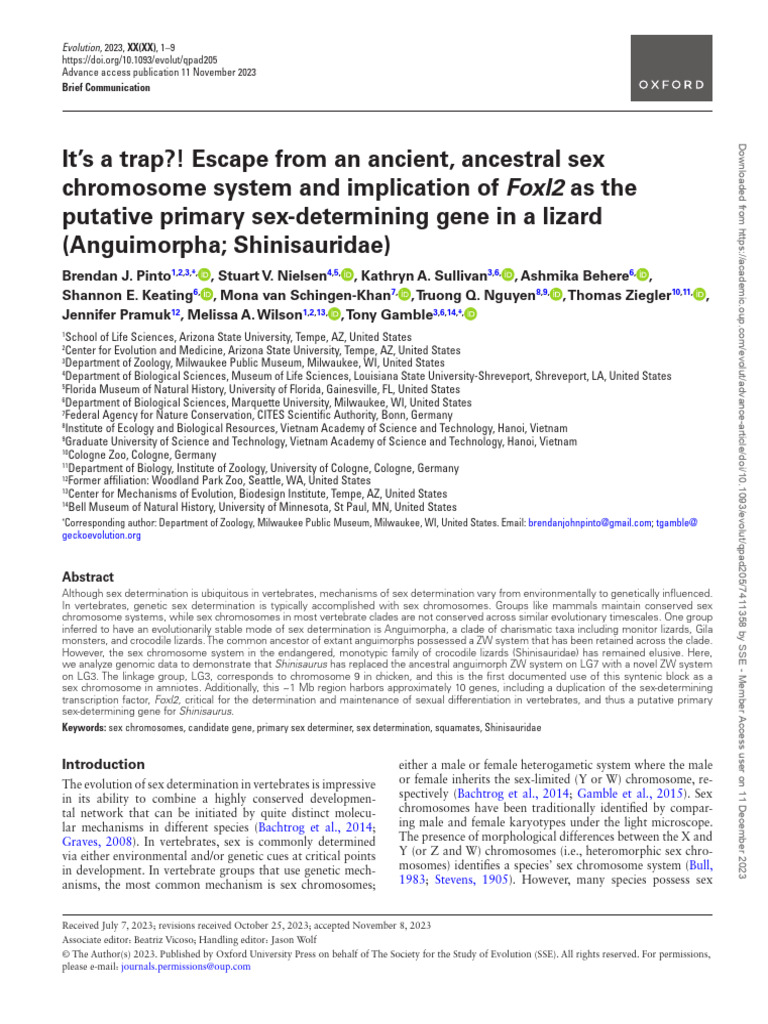 Pinto Etal | PDF | Sex | Evolution
