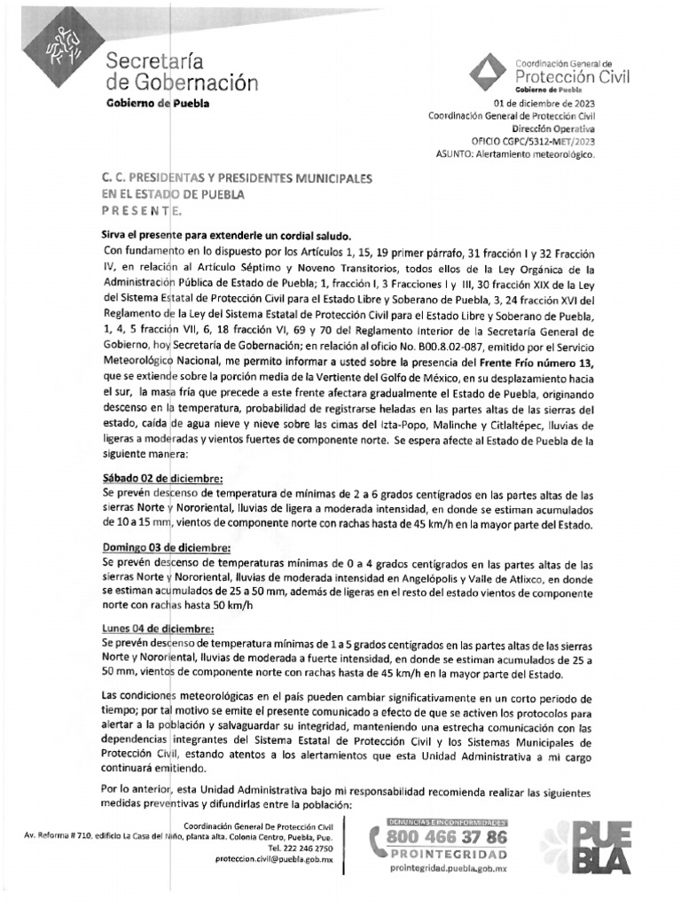 Oficio CGPC 5312 | PDF