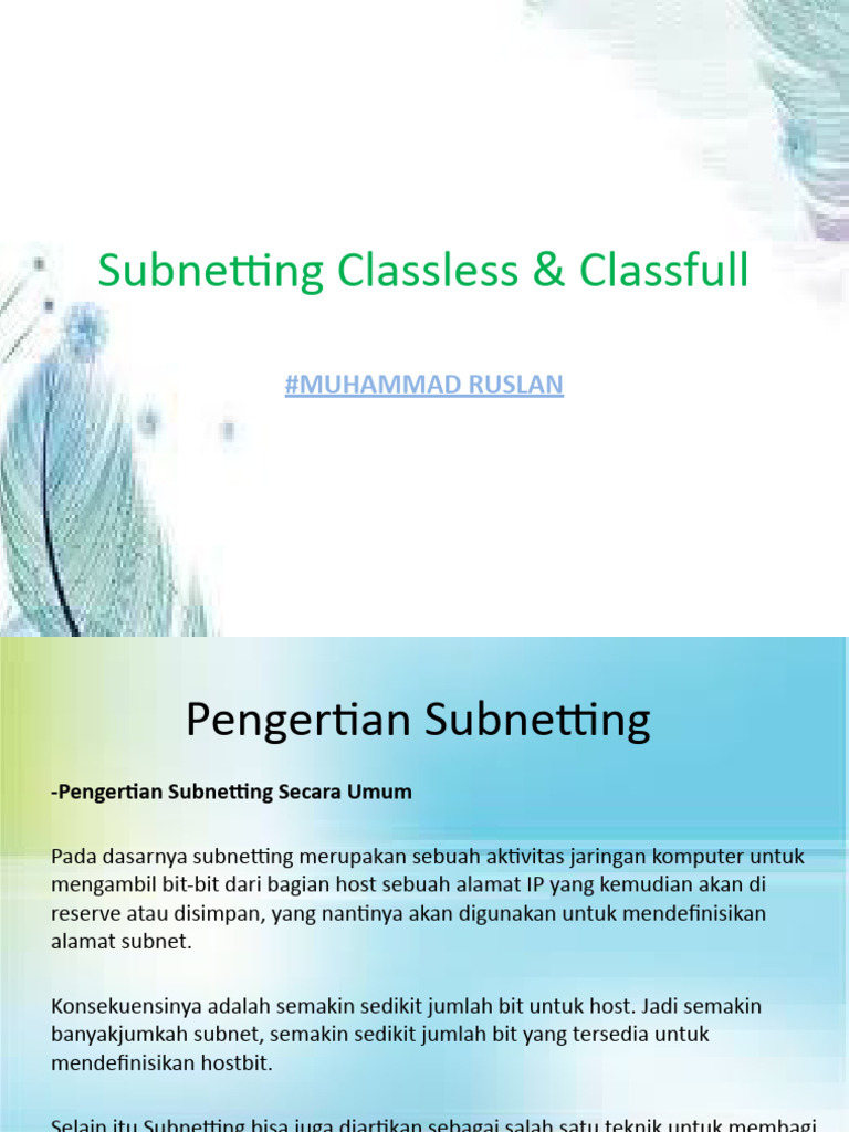 Subnetting Classless & Classfull RUSLAN - IBAU | PDF