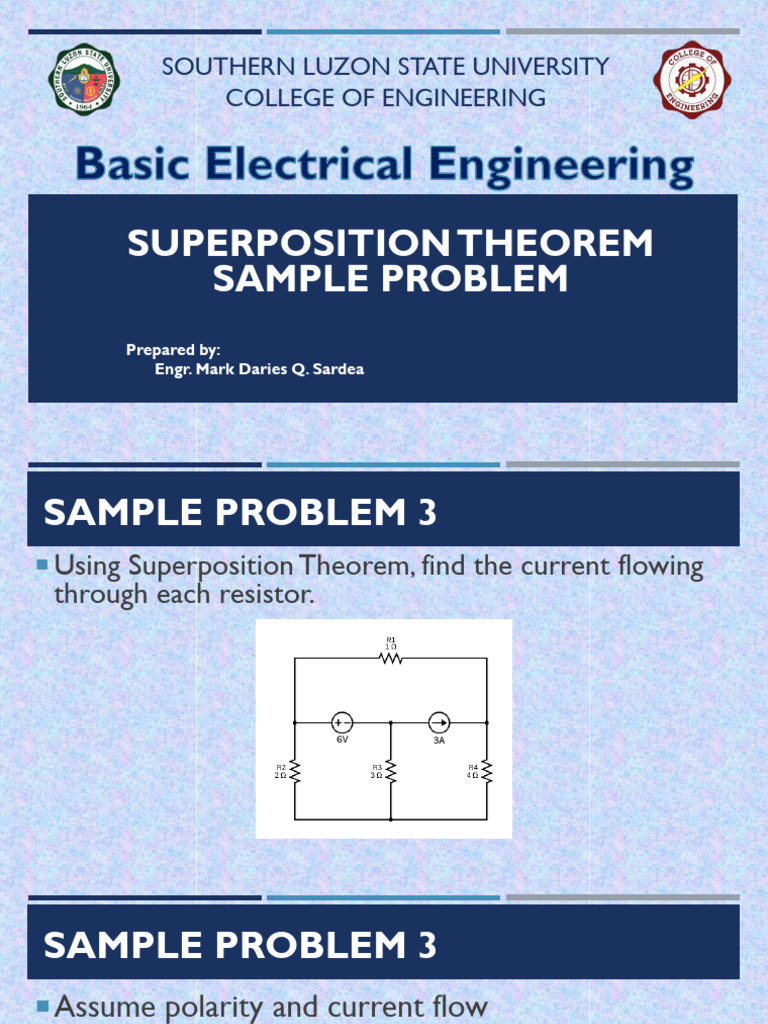 9.B Superposition Theorem Sample Problem | PDF