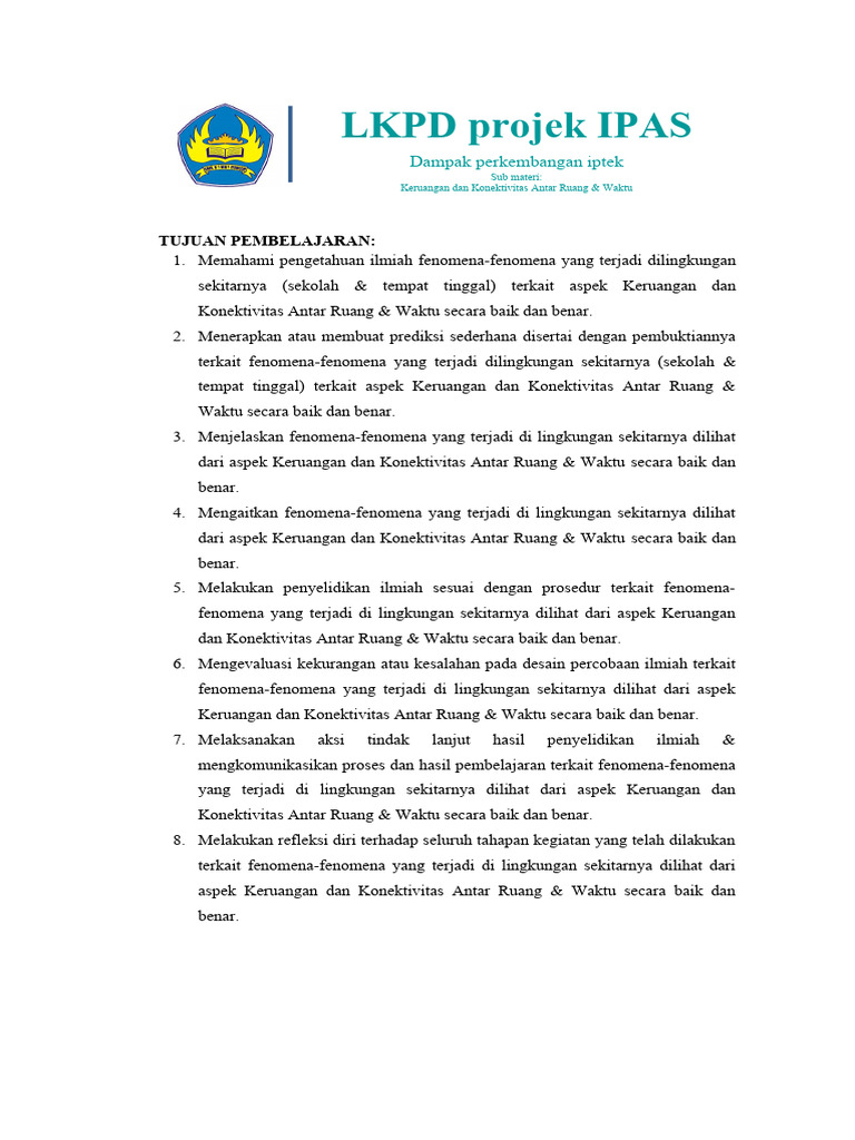 4 LKPD Dampak Perkembangan Iptek 1 | PDF