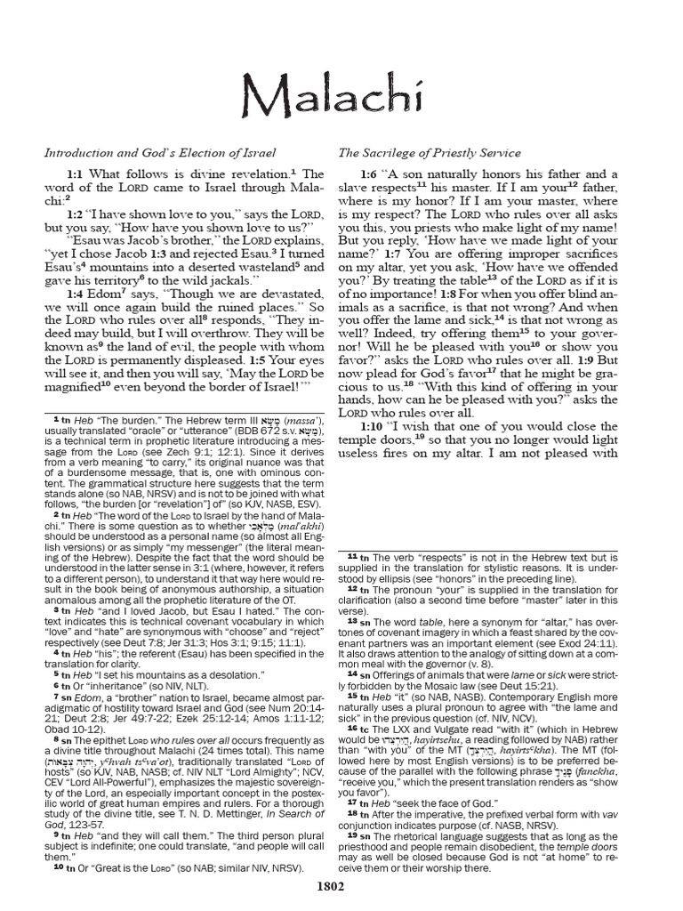 Malachi | PDF | Elijah | Covenant (Biblical)