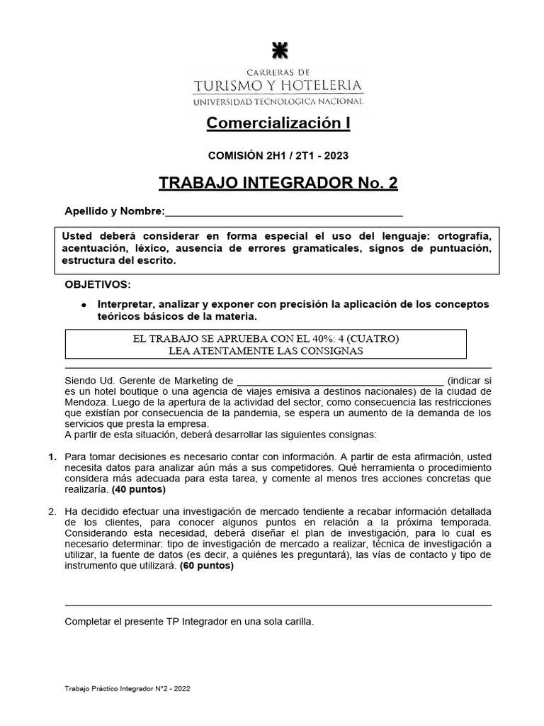 Trabajo Práctico Integrador #2 (2023) | PDF