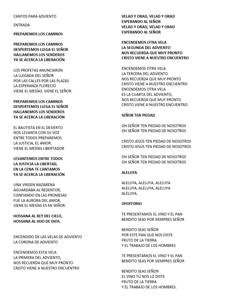 Cantos para Adviento | PDF | Cristo (título)