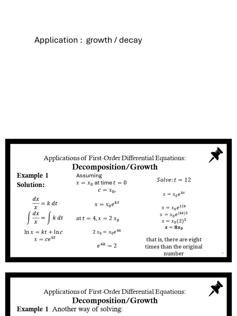 07a - Application - Growth and Decay | PDF | Decomposition | Subtraction