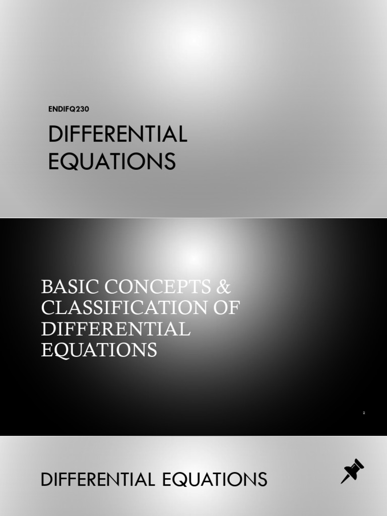 01 Basic Concepts and Classification of Differential Equations | PDF ...