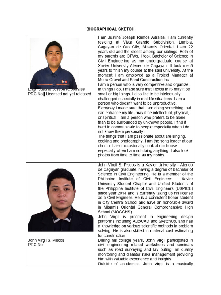 Biographical Sketch - Trip Distribution | PDF | Science