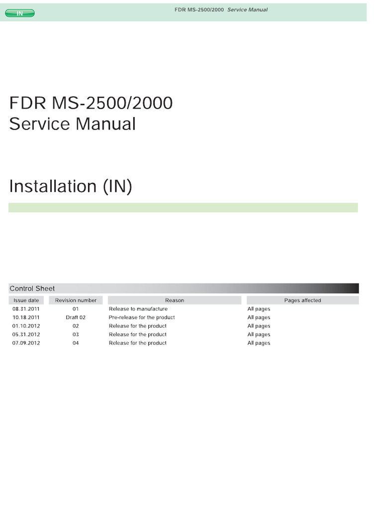 FDR MS2500 Installation Manual | PDF