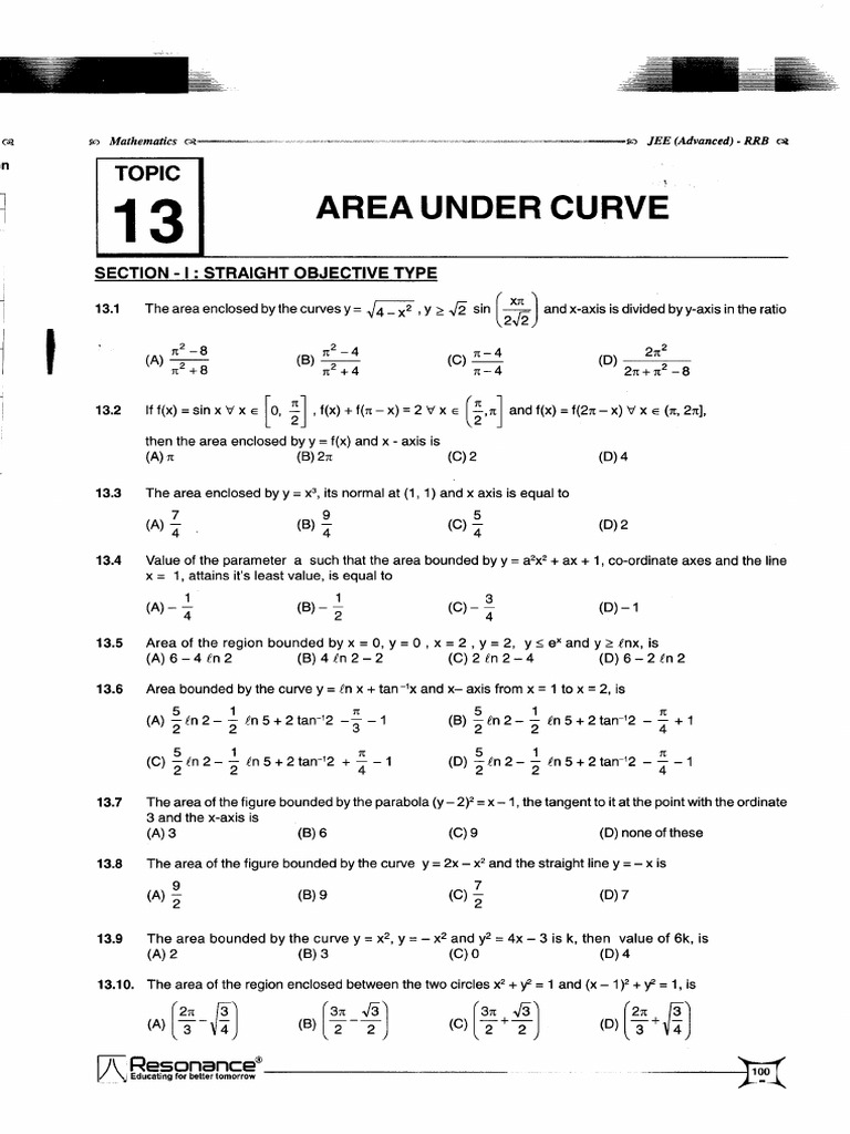 Chapter 13 Area Under Curve | PDF