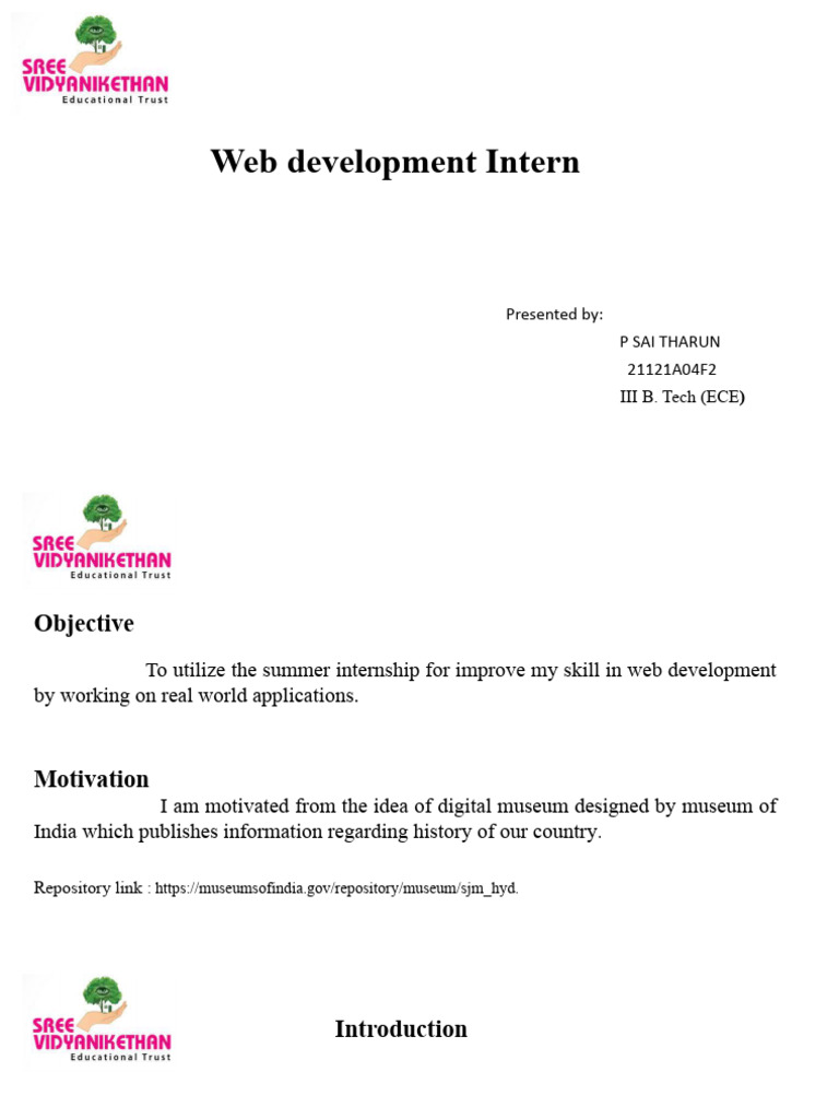 Web Development Intern | PDF | Internship | Job Hunting