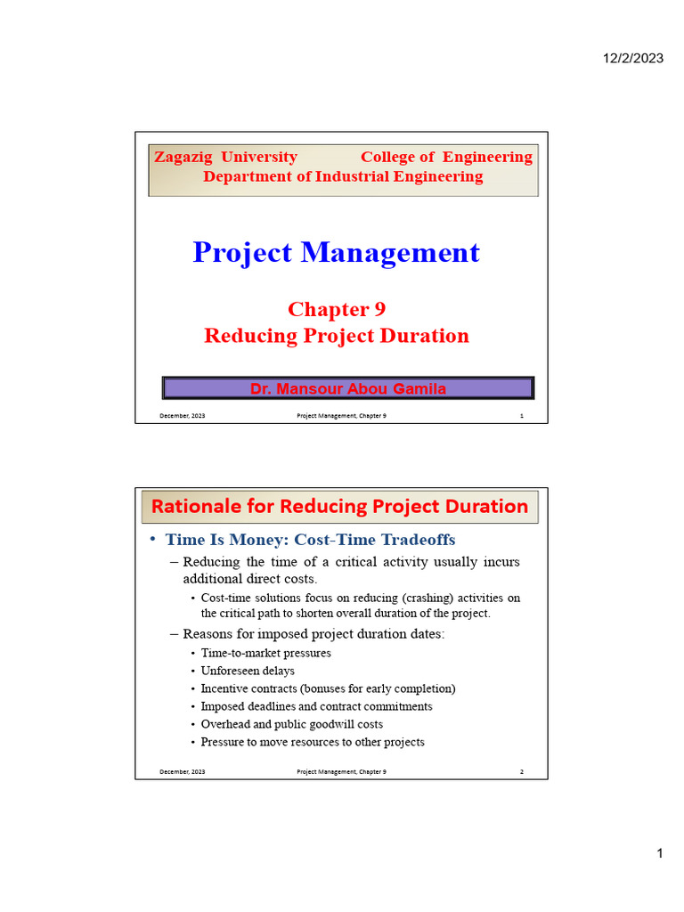 Reducing Project Duration Strategies | PDF | Project Management | Business