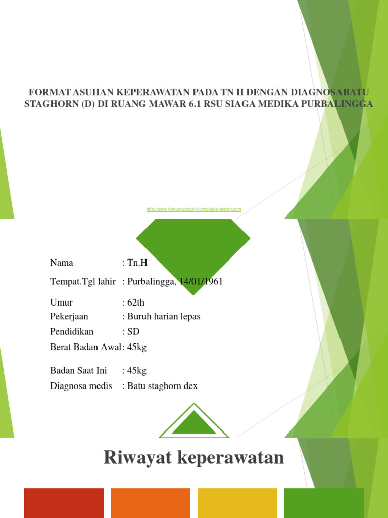 Format Asuhan Keperawatan Pada TN H Dengan Diagnosa Batu Staghorn (D ...