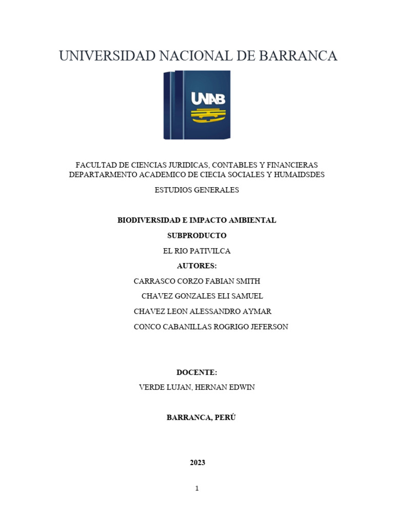 Trabajo Del Rio Pativilca | PDF | Residuos | Contaminación