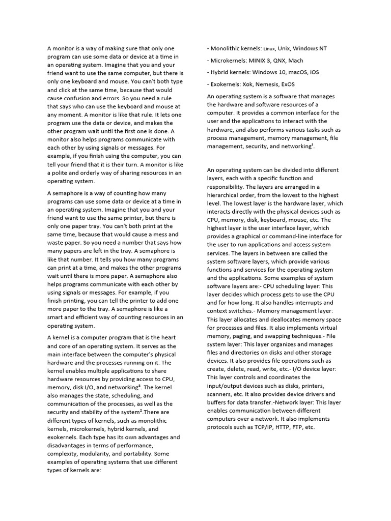 OS paper | PDF | Kernel (Operating System) | Operating System