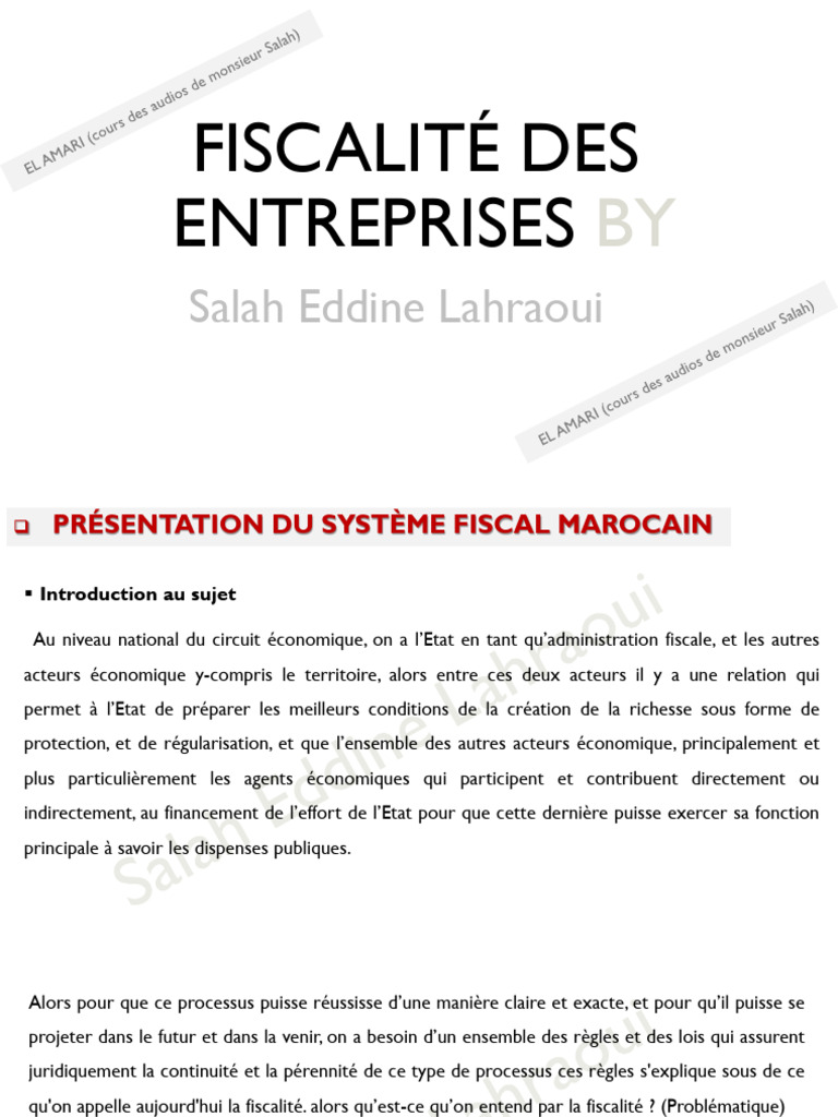 Fiscalité Des Entreprises | PDF